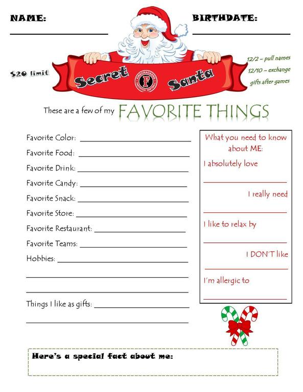 Printable Gift Exchange Template