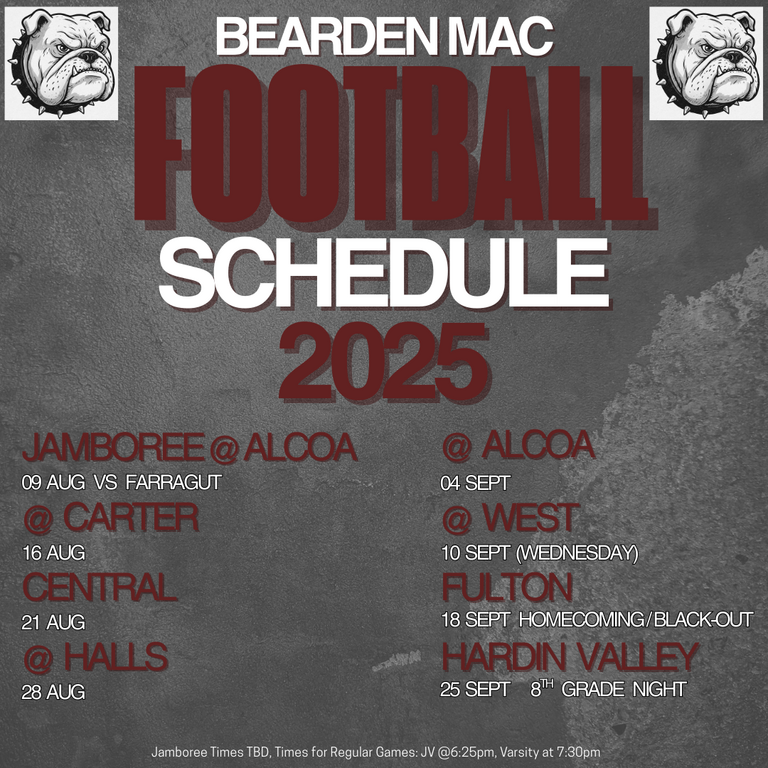 Bearden MAC FOOTBALL (6th - 8th Grades for 2025 Season) 6-8th Grades ...